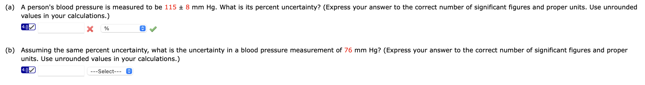 Solved values in your calculations.) units. Use unrounded | Chegg.com