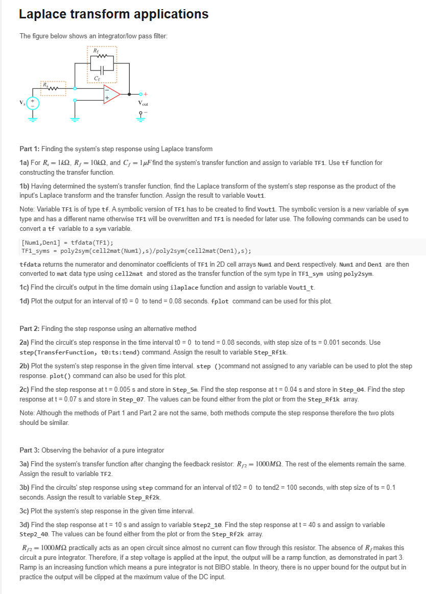 Solved Please provide MATLAB code for the prompt in the | Chegg.com