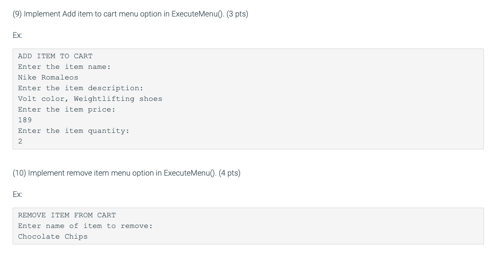 Solved This program extends the earlier "Online shopping | Chegg.com