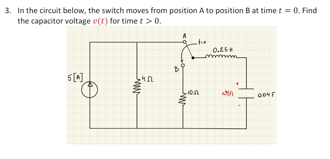 Solved In the circuit below, the switch moves from position | Chegg.com