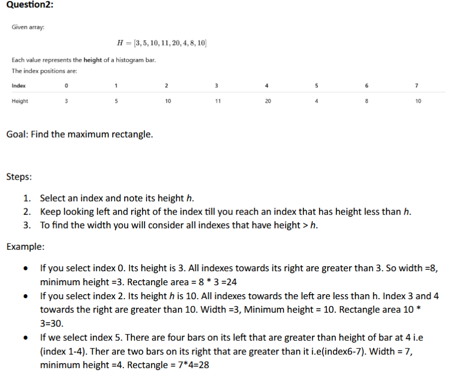 Solved This problem asks you to find the largest rectangle | Chegg.com