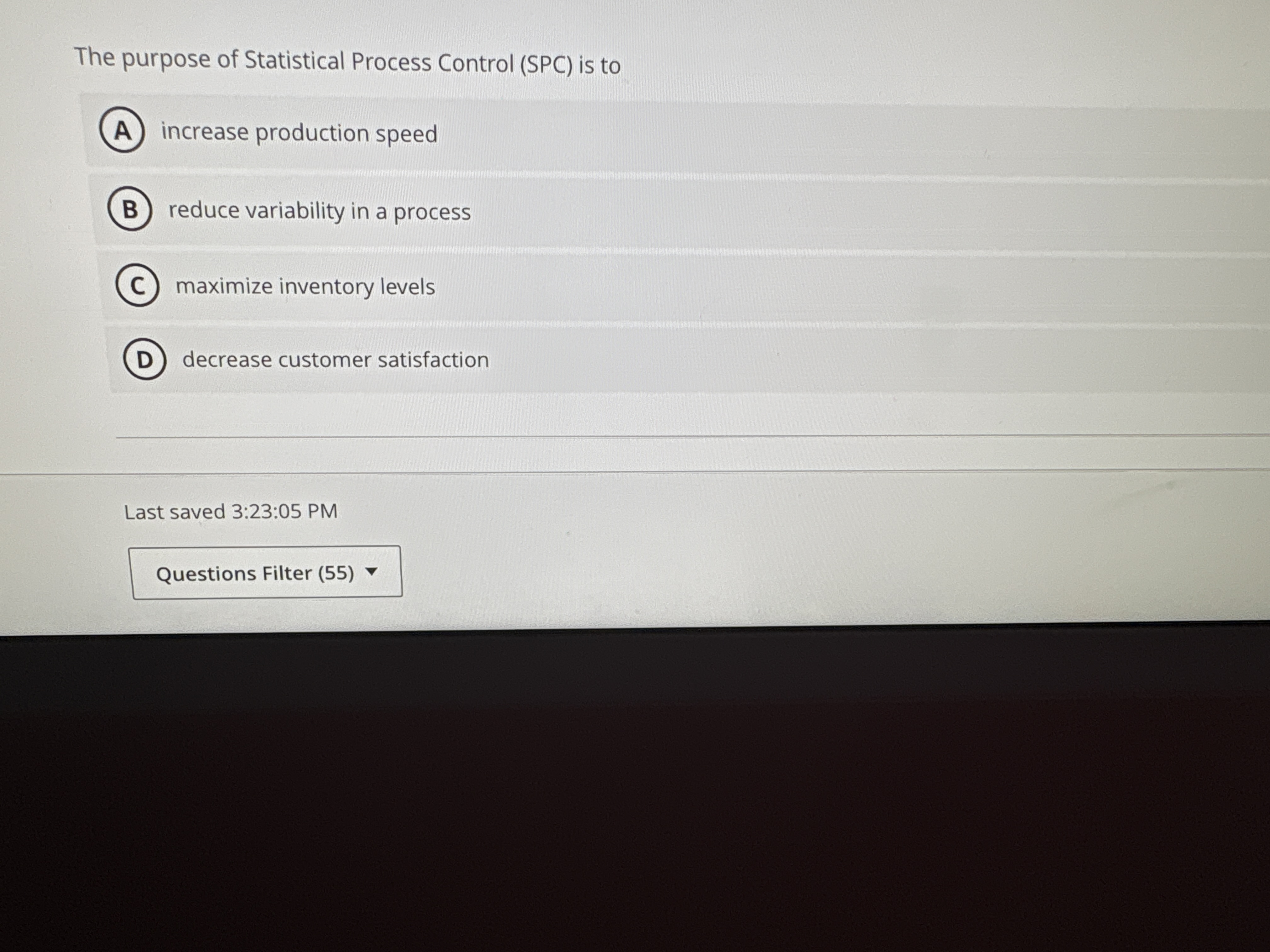 Solved The purpose of Statistical Process Control (SPC) ﻿is | Chegg.com