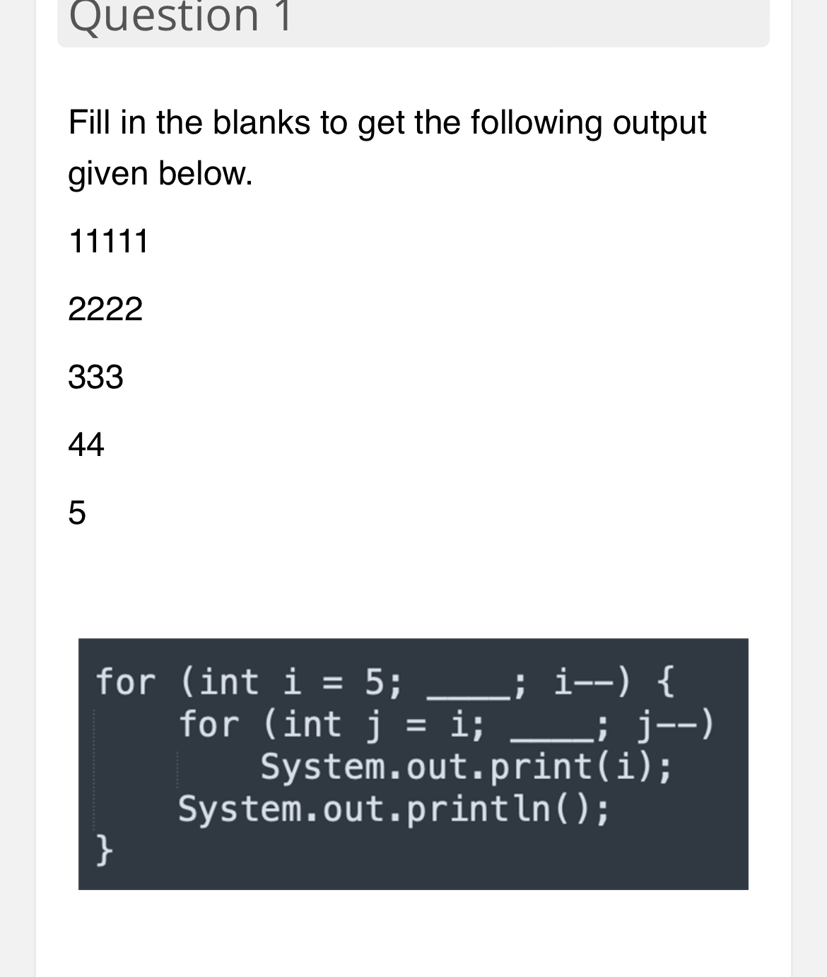 Solved Question 1Fill in the blanks to get the following | Chegg.com