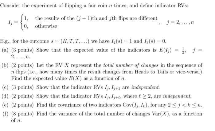 Solved Consider the experiment of flipping a fair coin n | Chegg.com