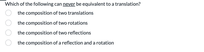 Solved Which of the following can never be equivalent to a | Chegg.com