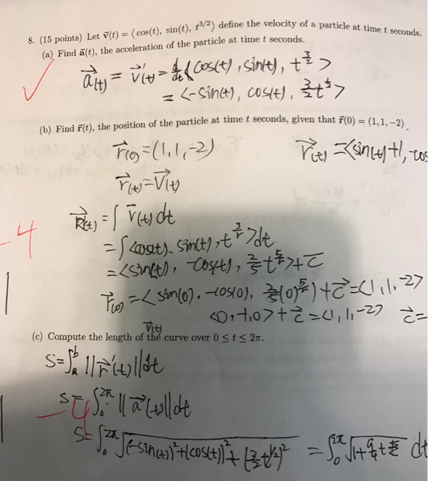 Solved Let v(t) = (cos(t), sin(t), t^3/2) define the | Chegg.com