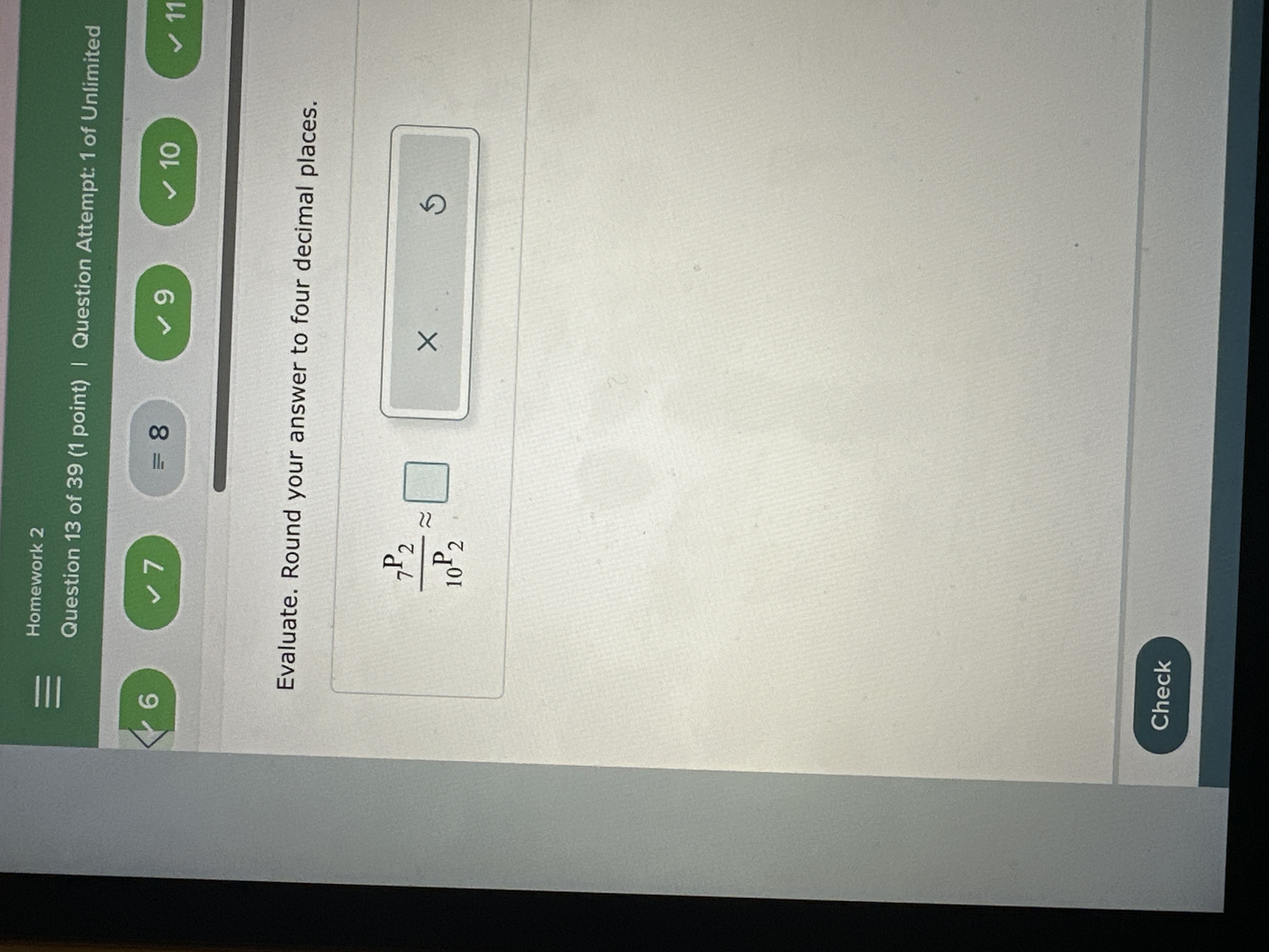 Solved Evaluate. Round your answer to four decimal | Chegg.com