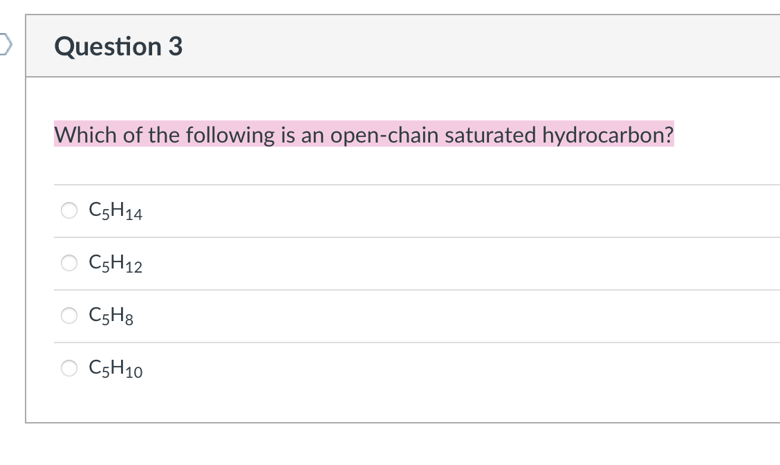 Solved Question 3 Which of the following is an open-chain | Chegg.com