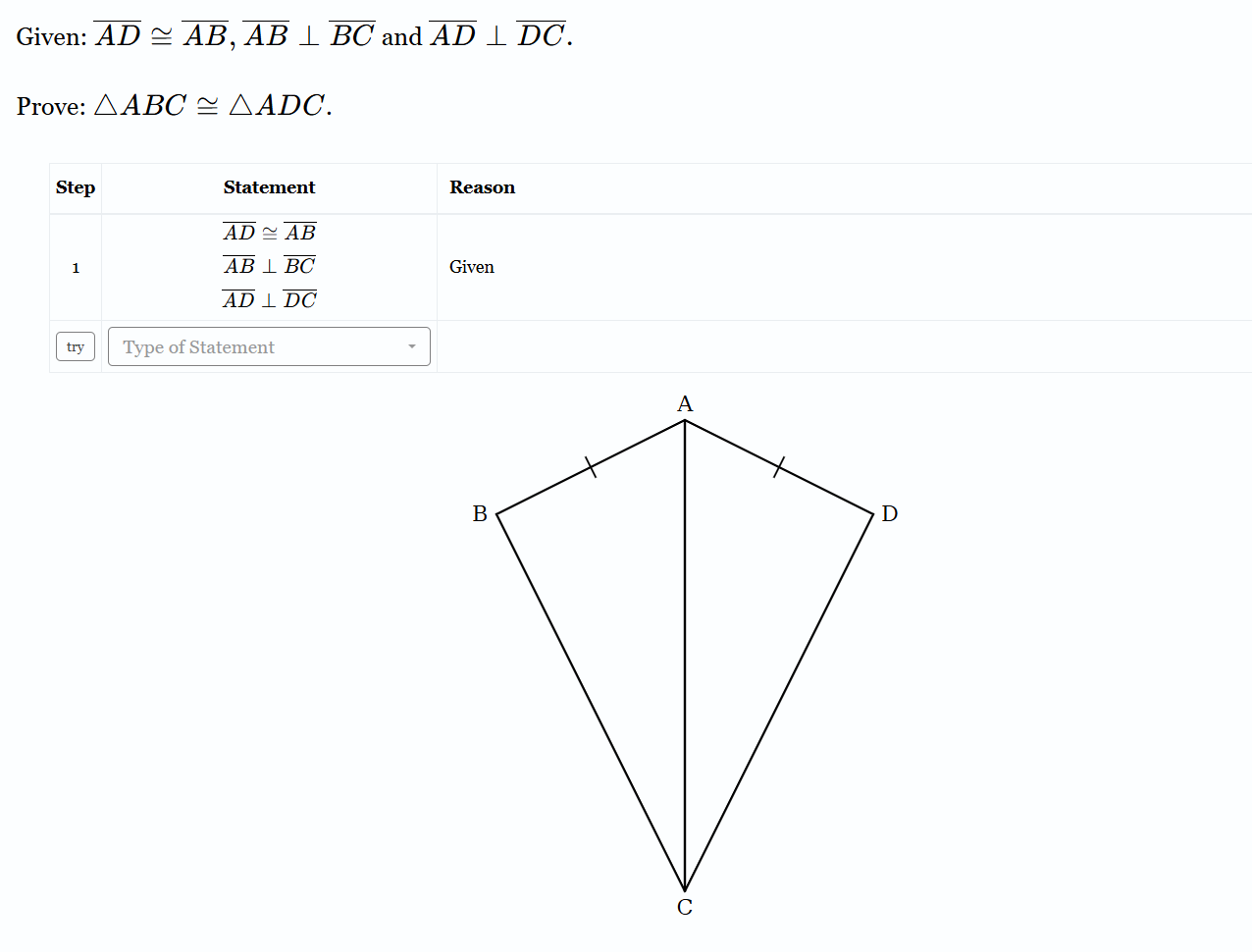 Solved Given: ?bar (AD)~?b=ar (AB),bar (AB)|???bar (BC) ﻿and | Chegg.com