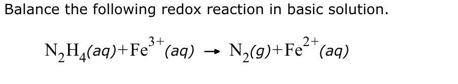 Solved Balance the following redox reaction in basic | Chegg.com