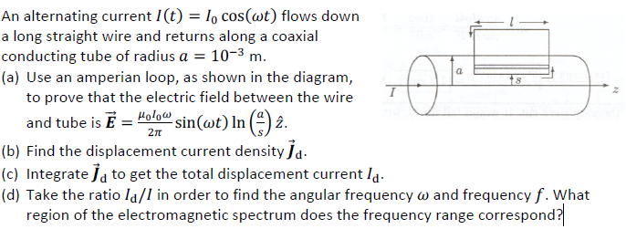 Solved An alternating current I(t)=I0cos(ωt) ﻿flows downa | Chegg.com
