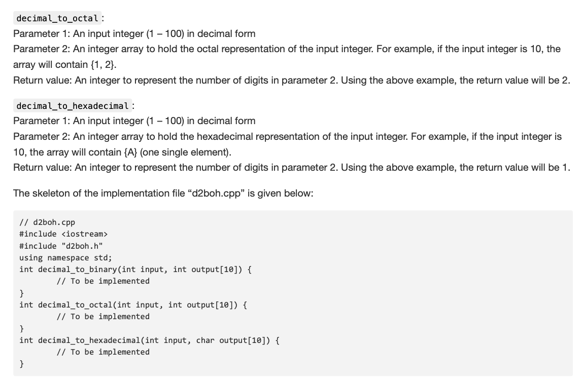 Solved In this question, let us implement a simple converter | Chegg.com