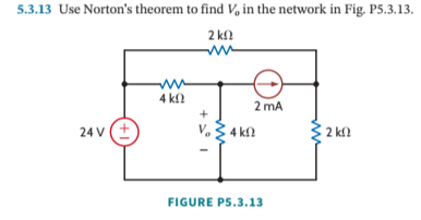 Solved 5.3.10 Use Norton's theorem to find I0 in the circuit | Chegg.com