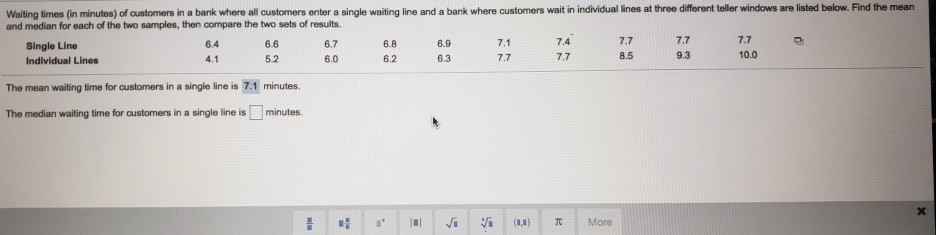 Solved Waiting times (in minutes) of customers in a bank | Chegg.com