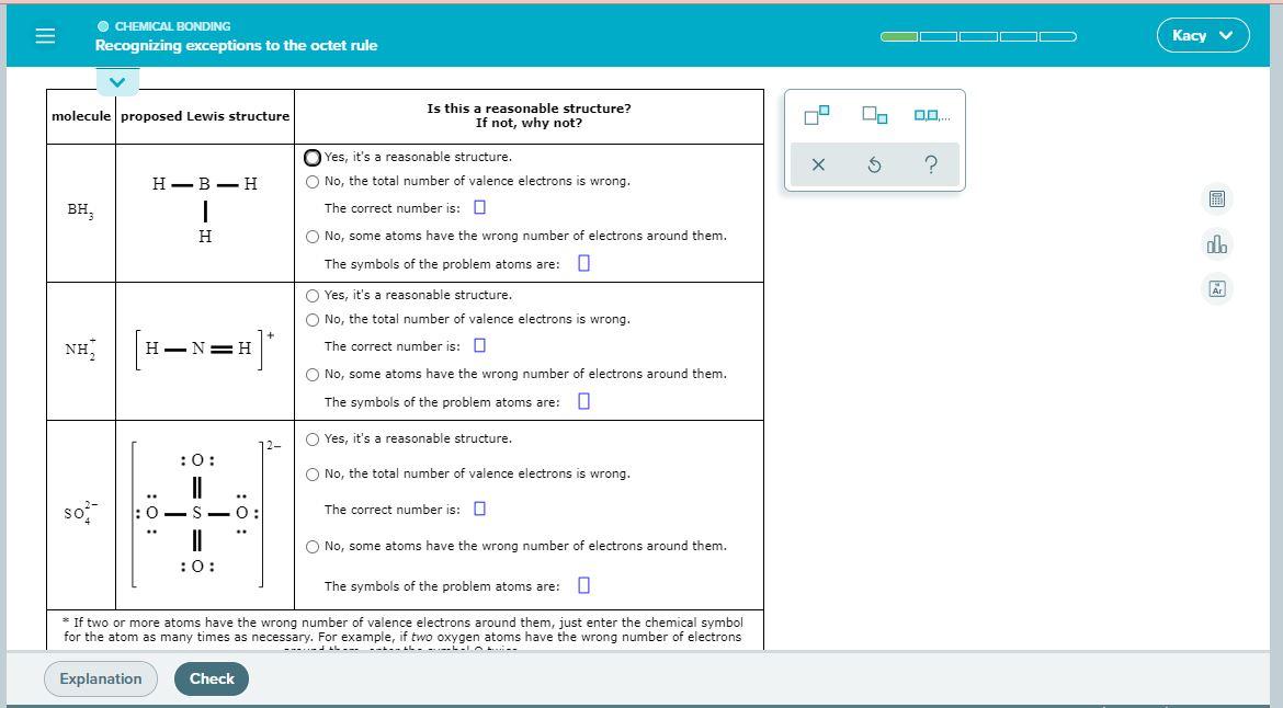 Solved = CHEMICAL BONDING Recognizing exceptions to the | Chegg.com