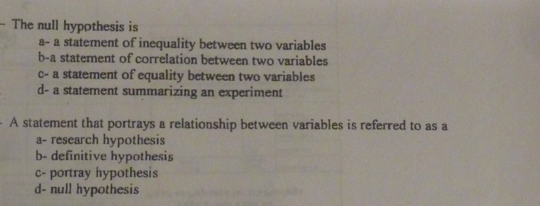 Solved - The null hypothesis is a- a statement of inequality | Chegg.com