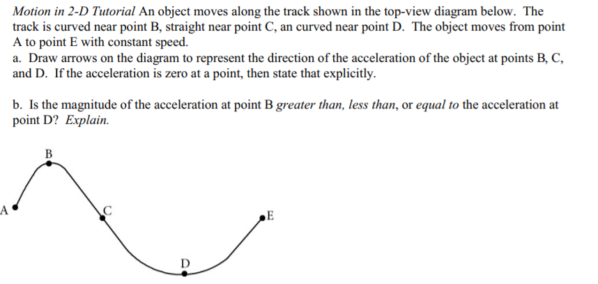 Solved Motion in 2-D Tutorial An object moves along the | Chegg.com