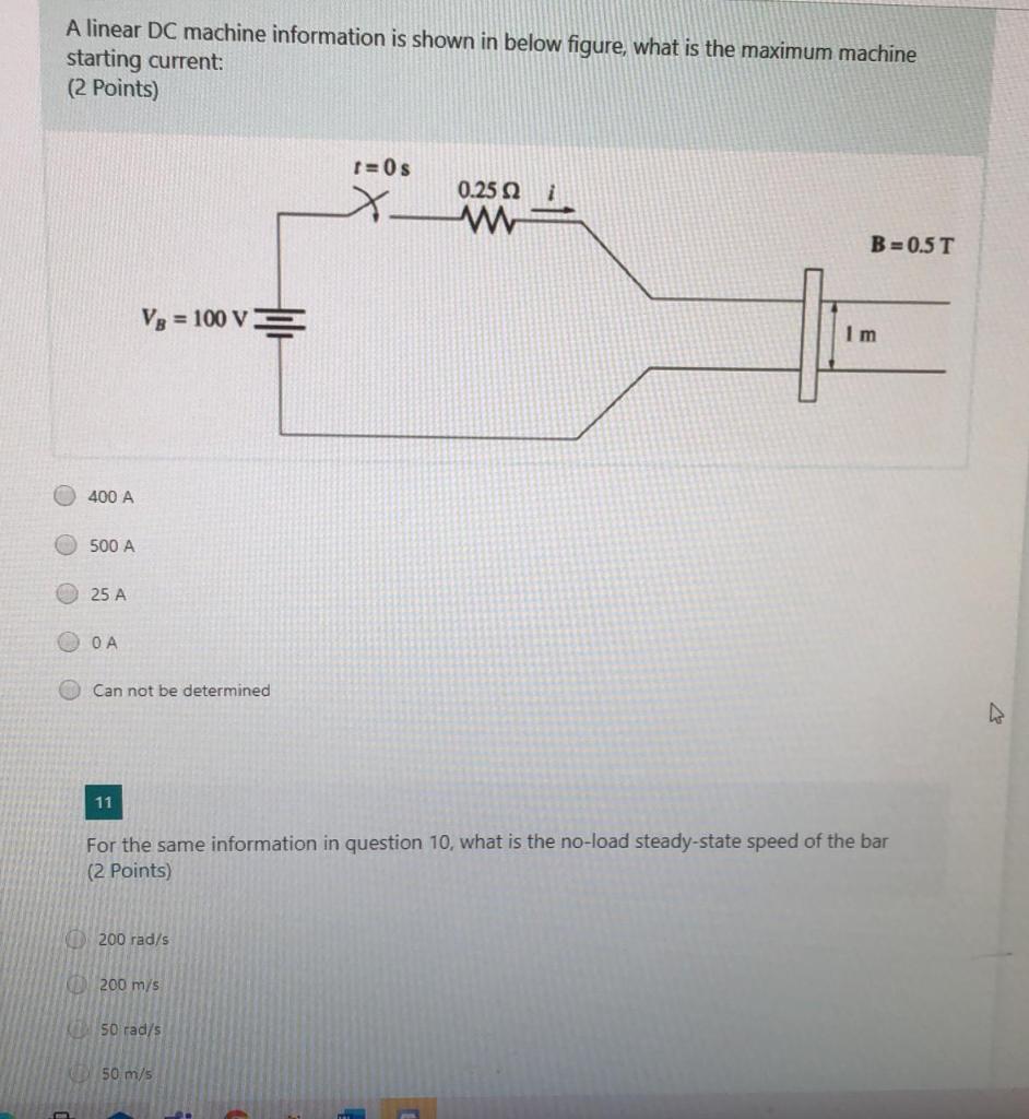 Solved A linear DC machine information is shown in below | Chegg.com