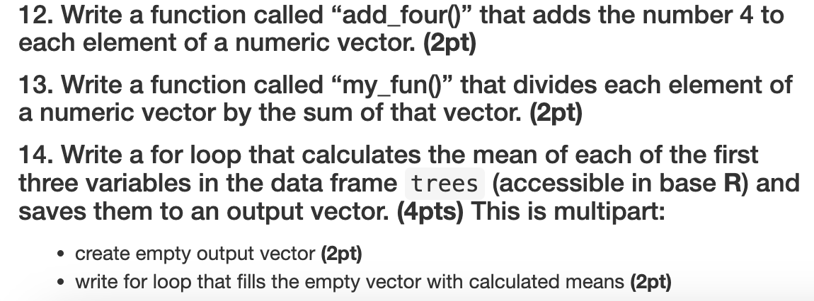 Solved 12. ﻿Write a function called "add_four(" ﻿that adds | Chegg.com