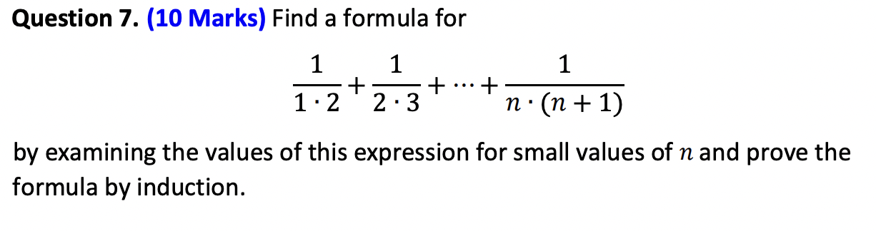 Solved Question 7. (10 Marks) Find a formula for | Chegg.com