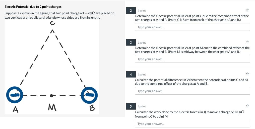 Solved 2 Electric Potential due to 2 point charges Suppose, | Chegg.com