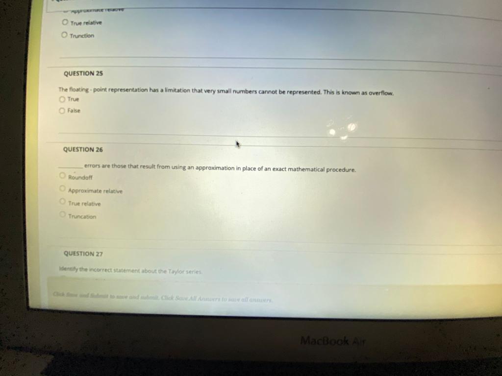 Solved TETEVE True relative Trunction QUESTION 25 The | Chegg.com