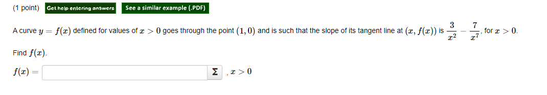 Solved Please help! I leave good reviewsA curve y=f(x) | Chegg.com