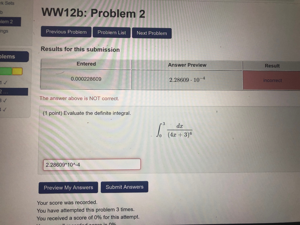 Solved rk Sets WW12b: Problem2 lem 2 Previous Problem | Chegg.com