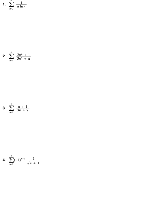 Solved 2. Σ 2η2 +1 ΣΕ 3n4 + η 3. Σή: • Σ" και | Chegg.com