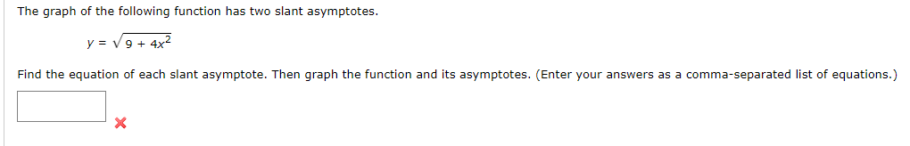 Solved The graph of the following function has two slant | Chegg.com