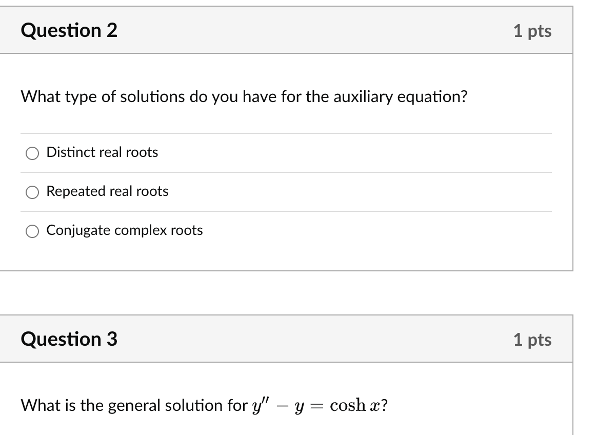Solved Use the equation y′′−y=coshx to answer the following | Chegg.com
