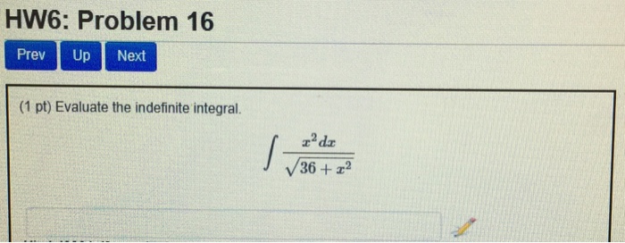Solved HW6: Problem 16 Prev Up Next (1 pt) Evaluate the | Chegg.com