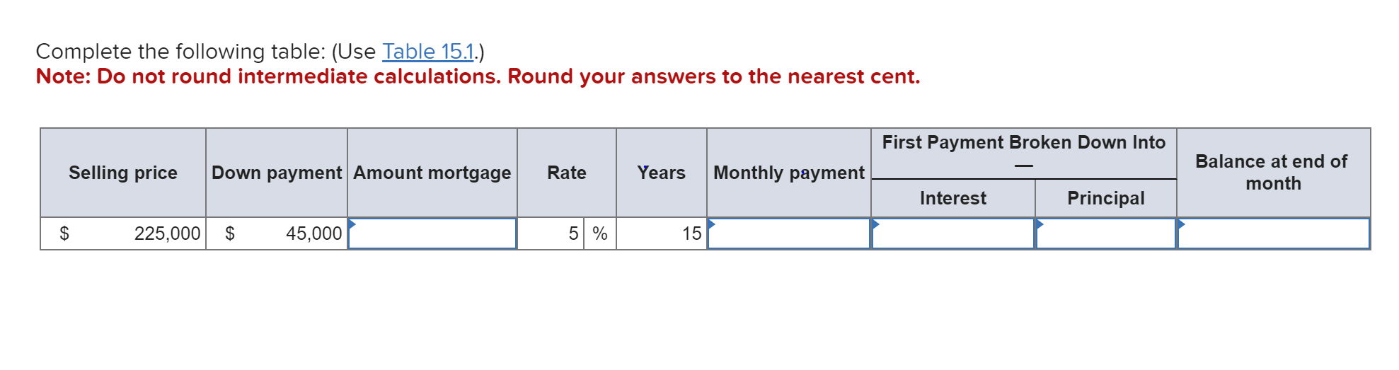 Solved Complete the following table: (Use Table 15.1.) Note: | Chegg.com