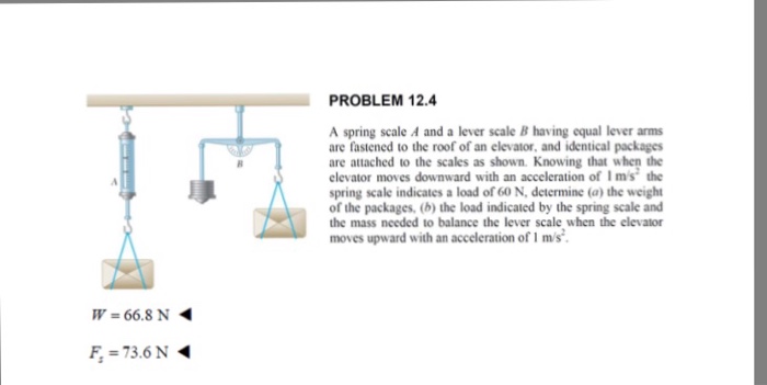 Solved A spring scale A and a lever scale B having equal | Chegg.com