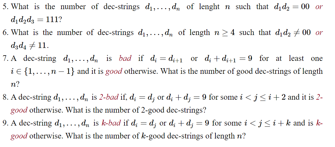 Solved A dec-string is a sequence of characters from the | Chegg.com