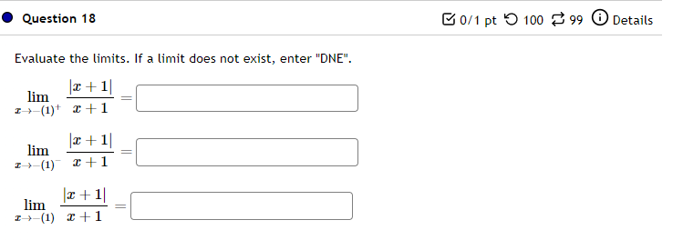 Solved Evaluate the limits. If a limit does not exist, enter | Chegg.com