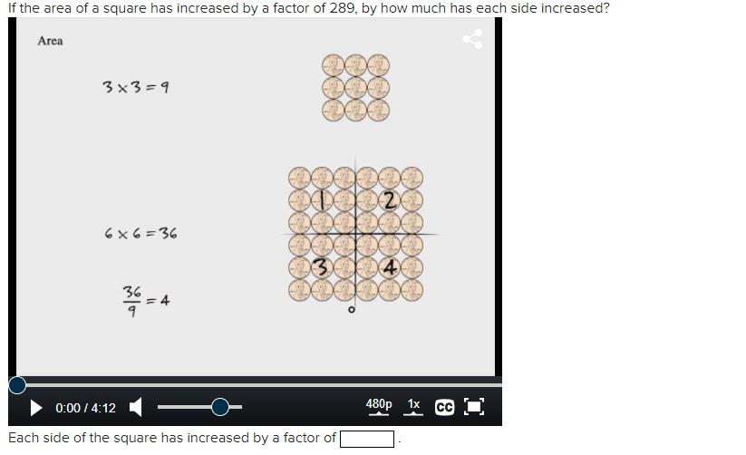 Solved If the area of a square has increased by a factor of | Chegg.com