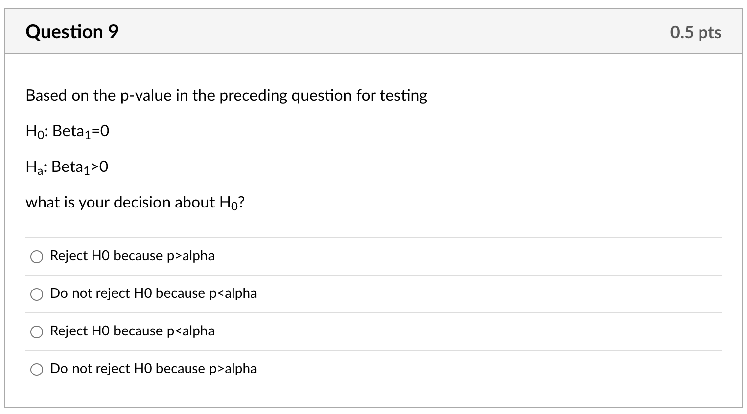 Based on the p-value in the preceding question for | Chegg.com