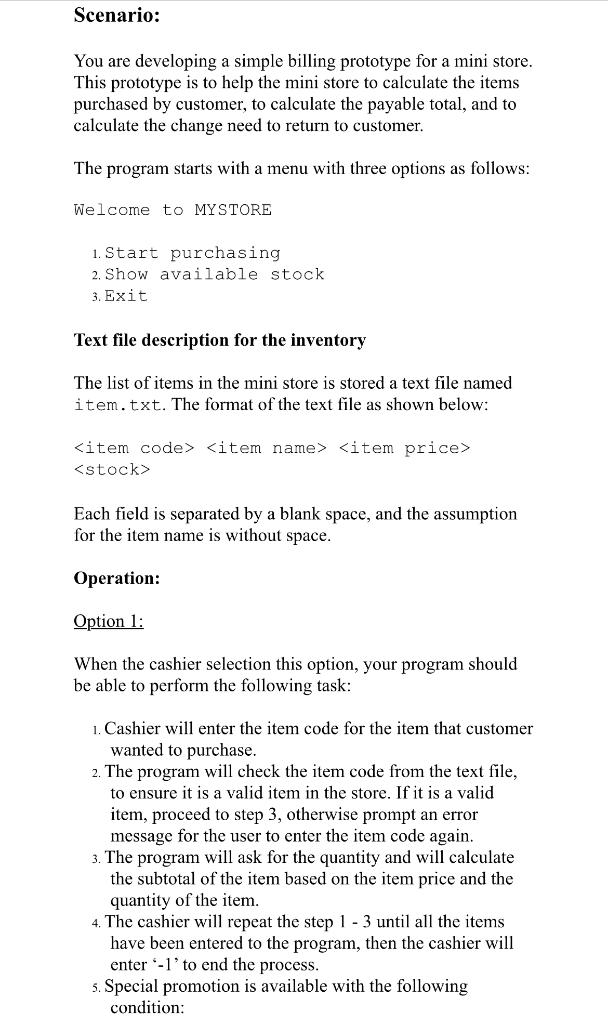 Solved Scenario: You are developing a simple billing | Chegg.com