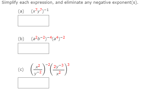 Solved Simplify each expression, and eliminate any negative | Chegg.com