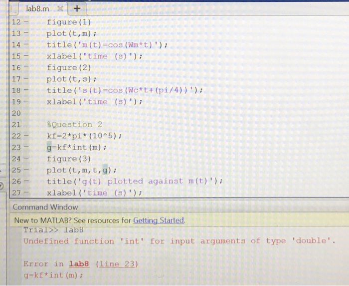 Solved Getting this error, trying to plot an integral in | Chegg.com
