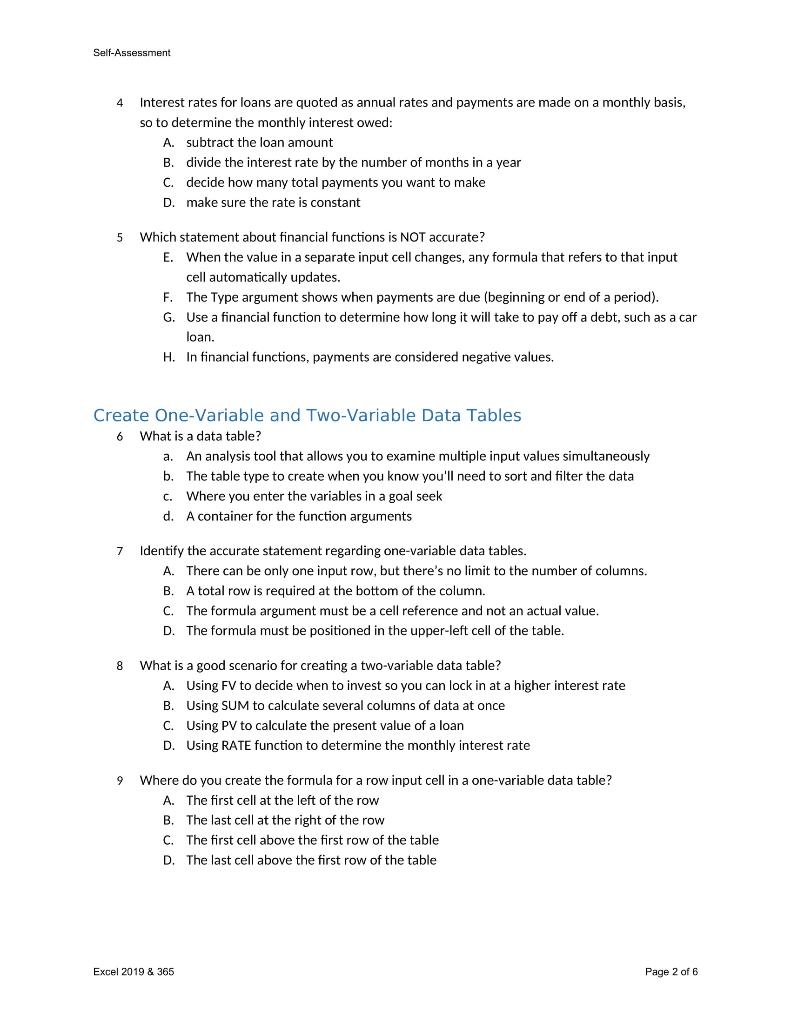 1. You are creating a one-variable data table to see | Chegg.com
