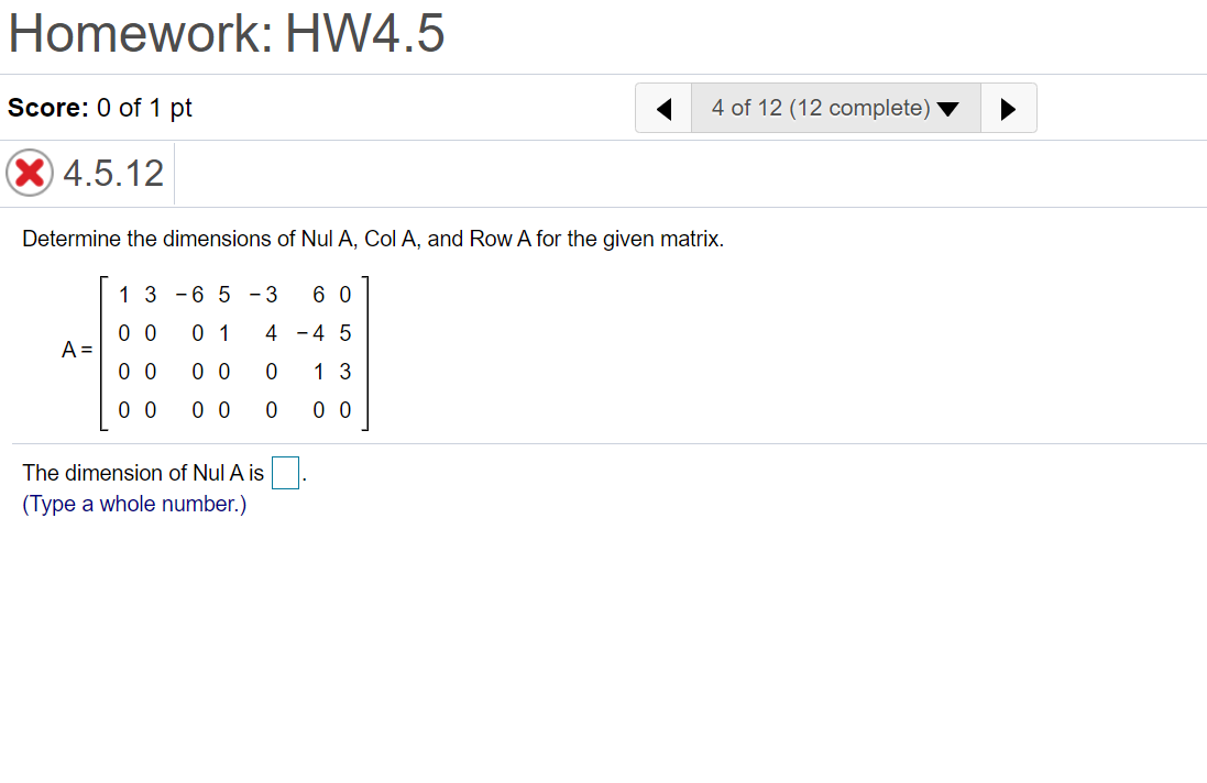 Solved Homework: HW4.5 Score: 0 of 1 pt 4 of 12 (12 | Chegg.com