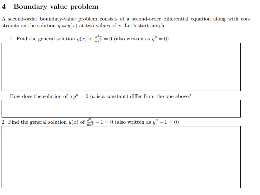 Solved 4 Boundary Value Problem A Second Order