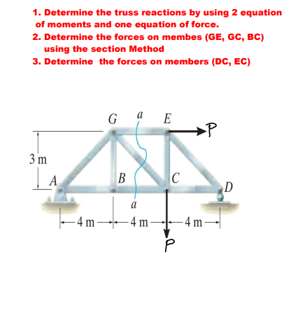 Solved 1. Determine the truss reactions by using 2 equation | Chegg.com