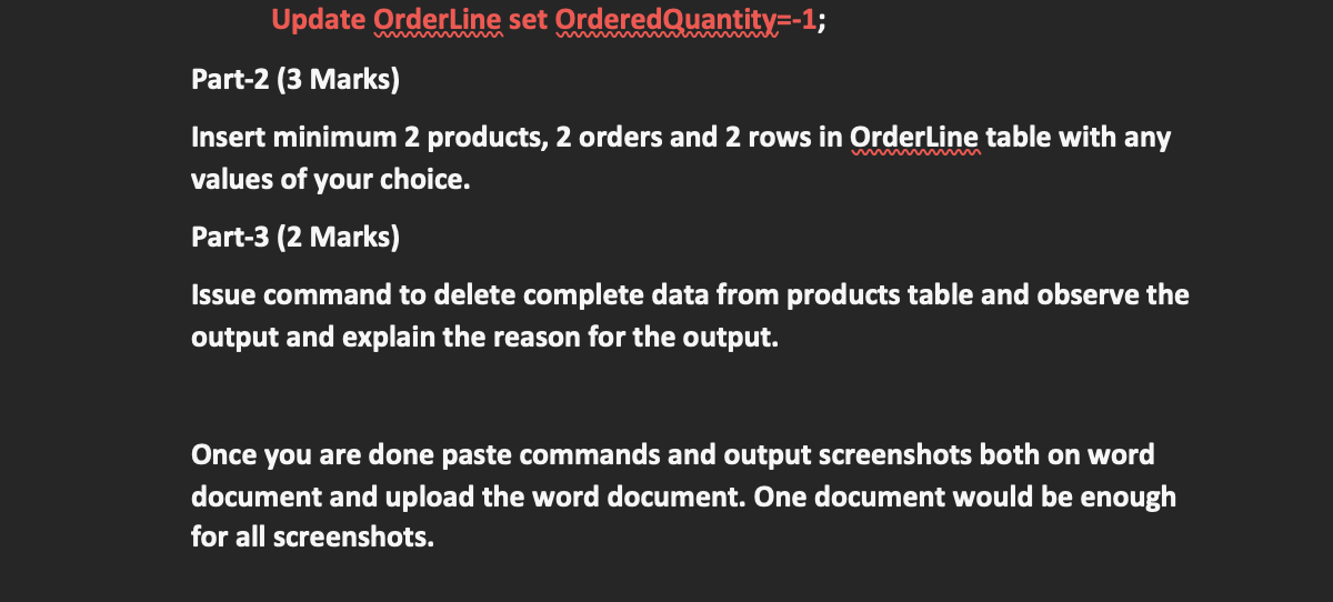 Solved Assignment-4 (Based on Create/ Insert/ Update/Delete | Chegg.com