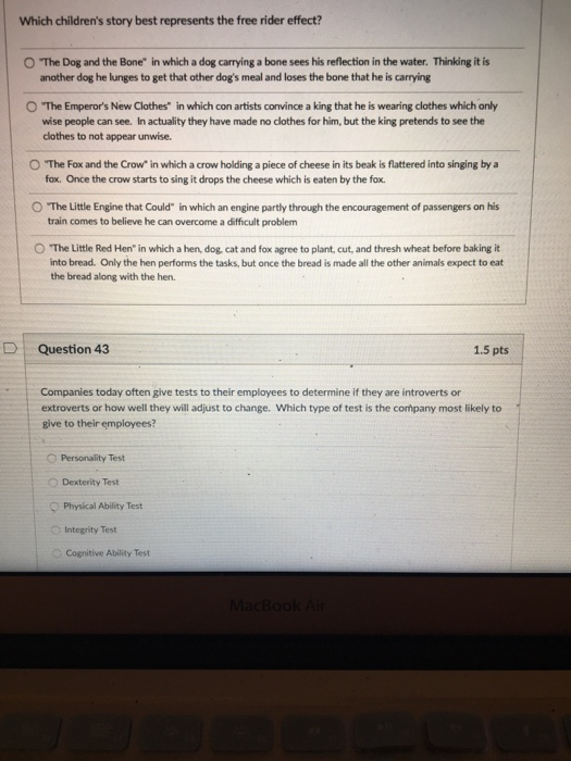 Solved Which children's story best represents the free rider | Chegg.com