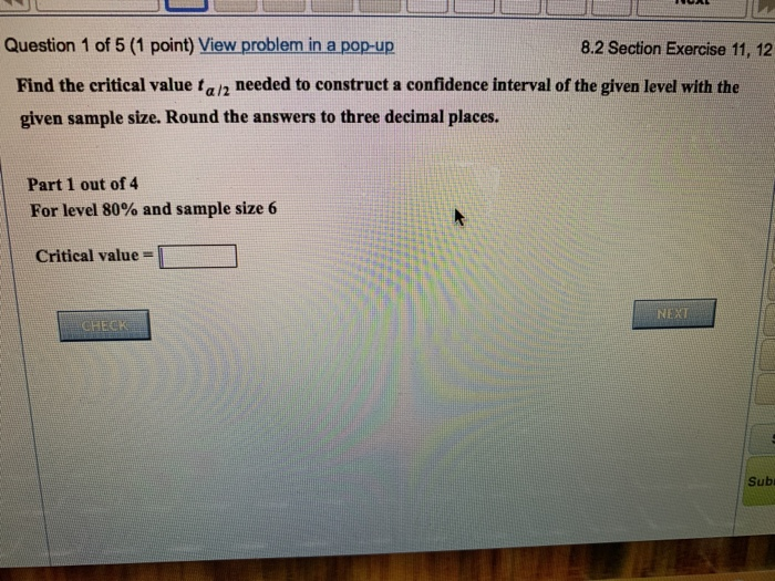 Solved Question 1 of 5 (1 point) View problem in a pop-up | Chegg.com