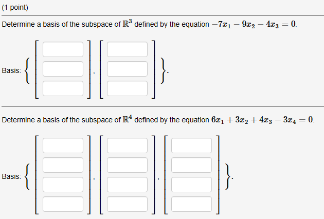 Determine a basis of the subspace of R3 defined by | Chegg.com