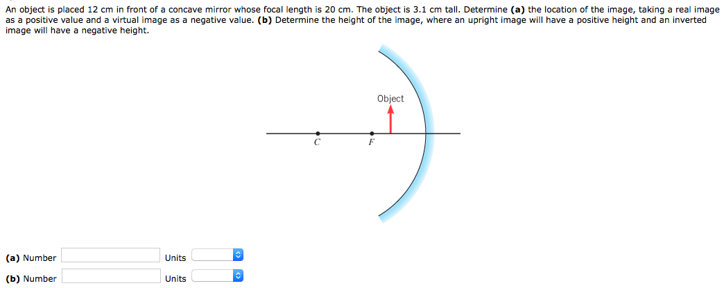 Solved An object is placed 12 cm in front of a concave | Chegg.com